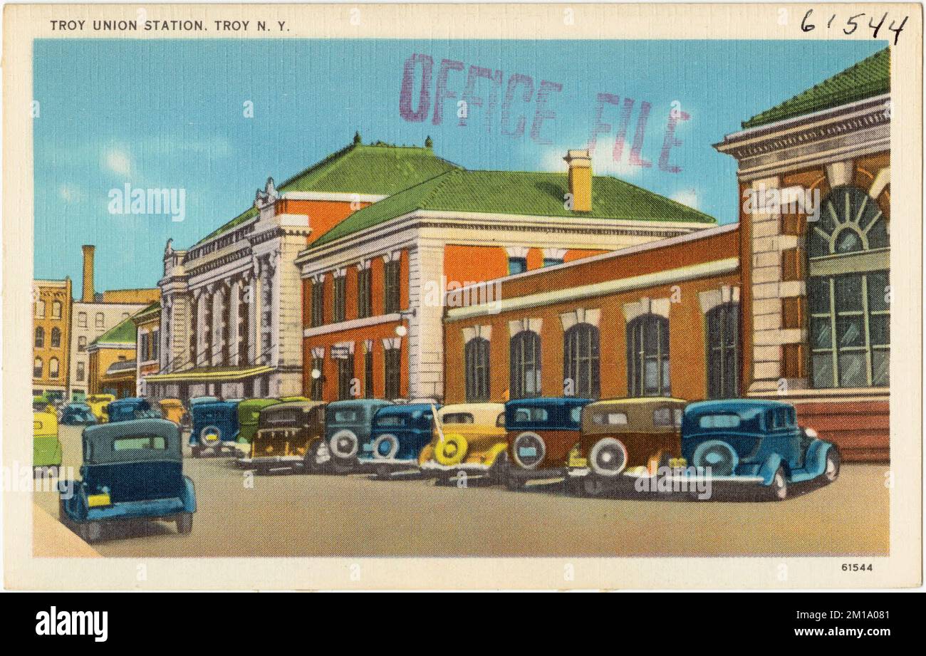 Troy Union Station, Troy, N. Y. , Railroad stations, Tichnor Brothers ...