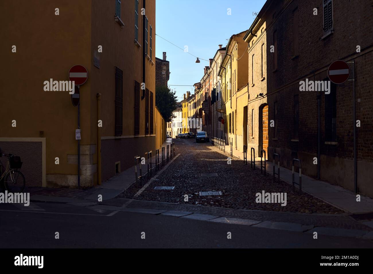 Street in an italian town on a sunny day Stock Photo - Alamy