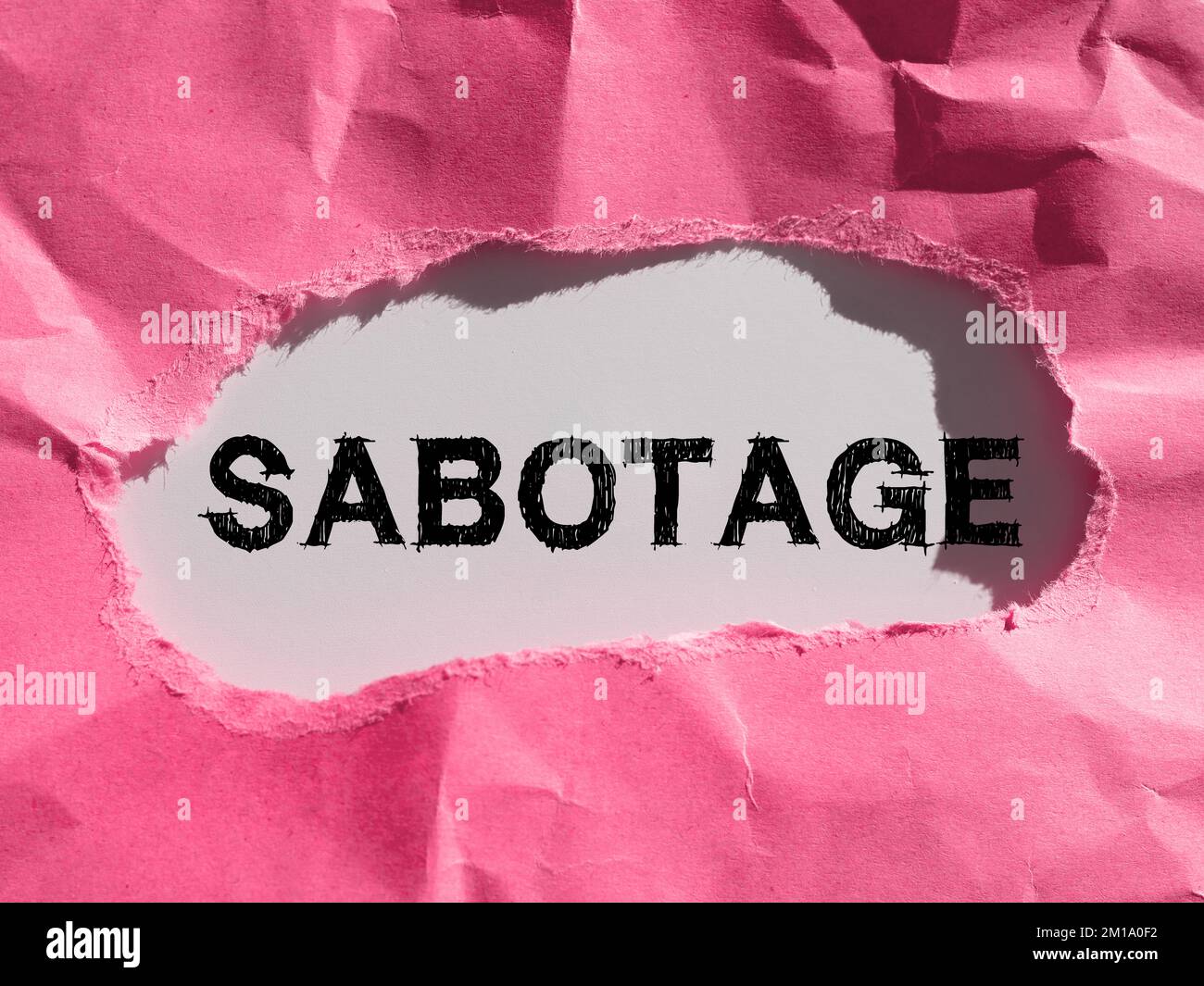 Conceptual display Sabotage. Word Written on destruction of an employer ...