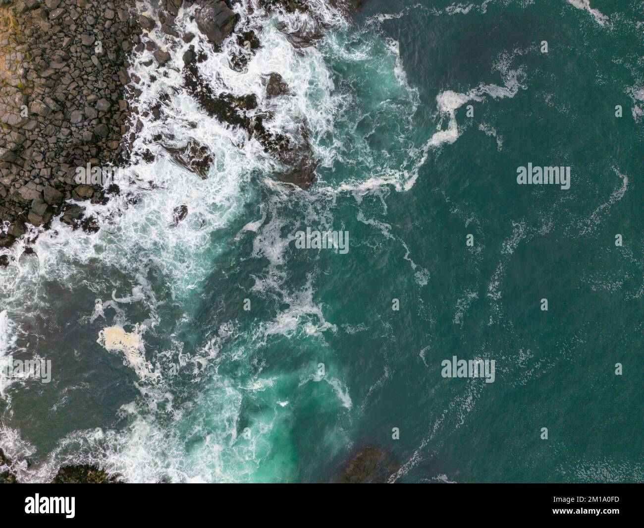 Aerial shot of the pacific ocean and coast at Pichilemu, Chile Stock ...