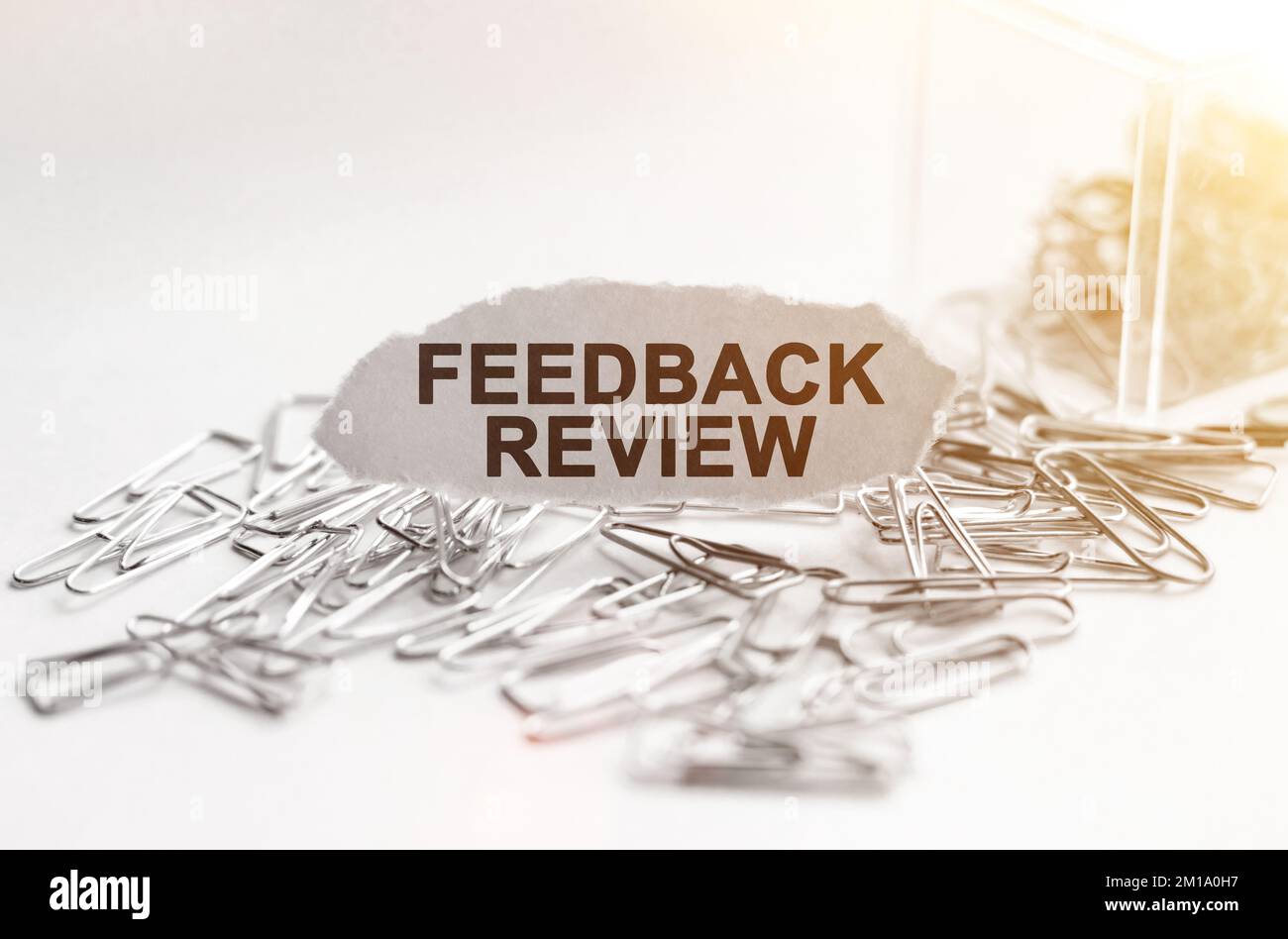 Business and finance concept. Paper clips are scattered on the table ...