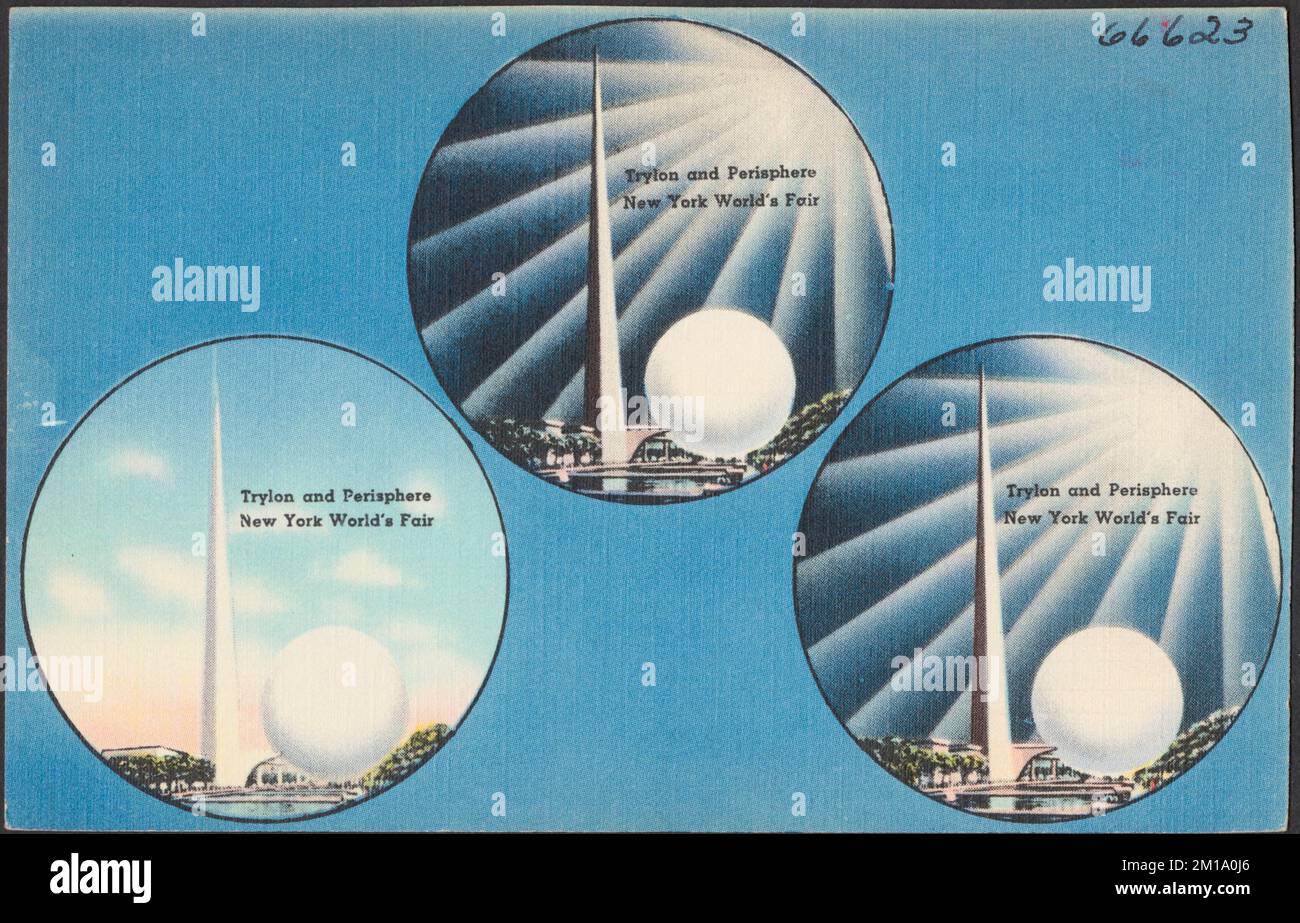 Trylon and perisphere, New York World's Fair , Tichnor Brothers ...