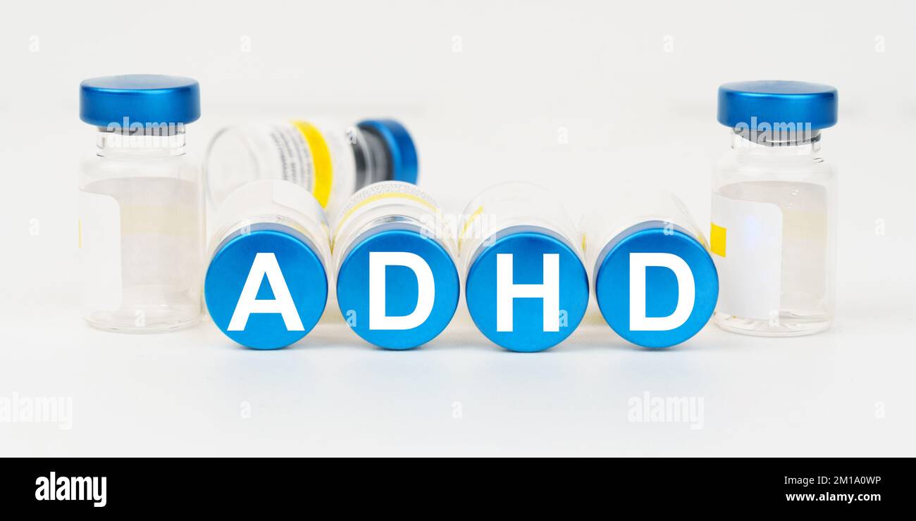 Medicine and health concept. On the blue roofs of the injections it ...