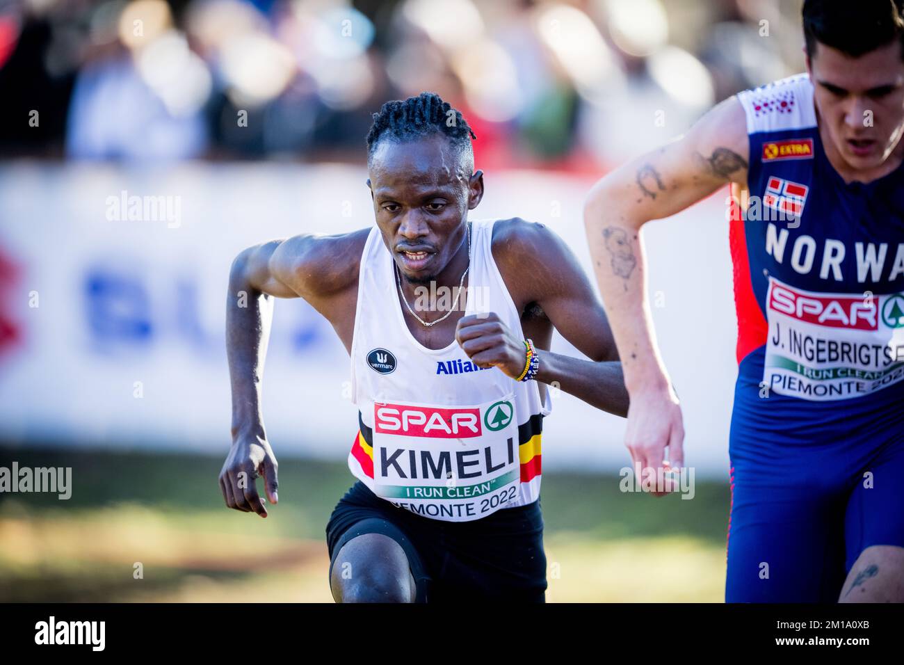 Belgian athlete Isaac Kimeli and Norwegian Jakob Ingebrigtsen pictured ...