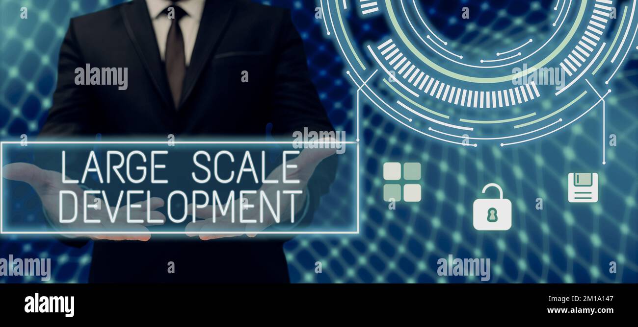 Text caption presenting Large Scale Development. Business showcase very ...