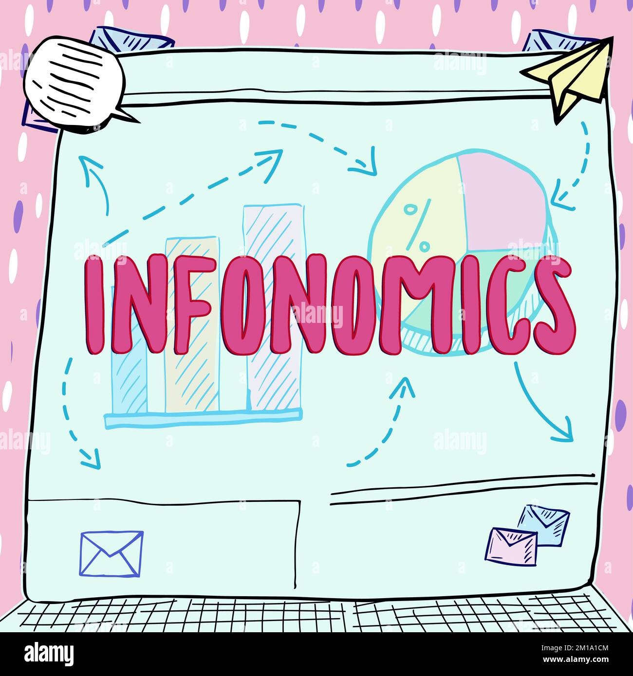 Text caption presenting Infonomics. Business idea visual image used to ...