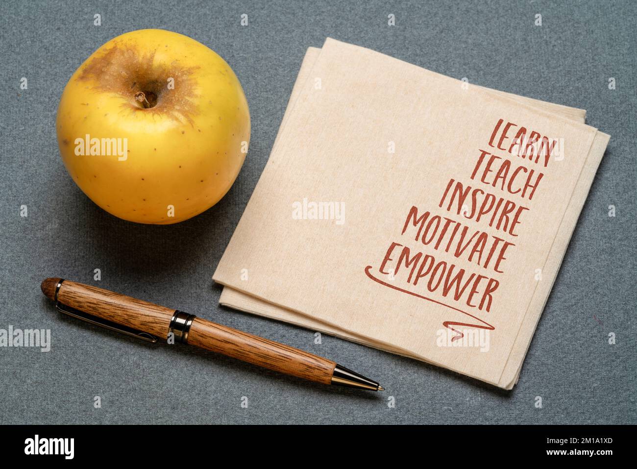 learn, teach, inspire, motivate and empower - inspirational note on a ...