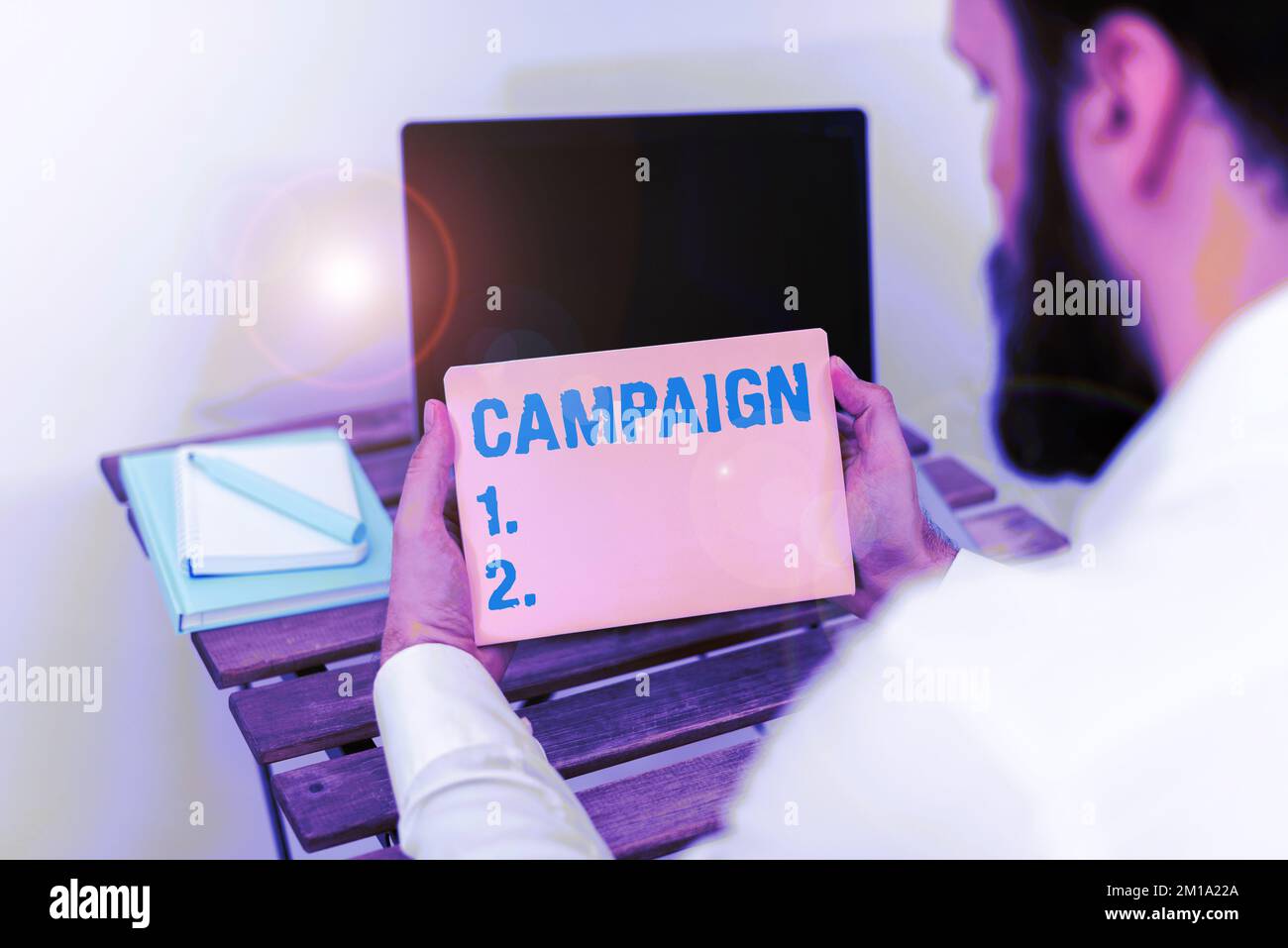 Text sign showing Campaign. Business idea organized course of action to ...