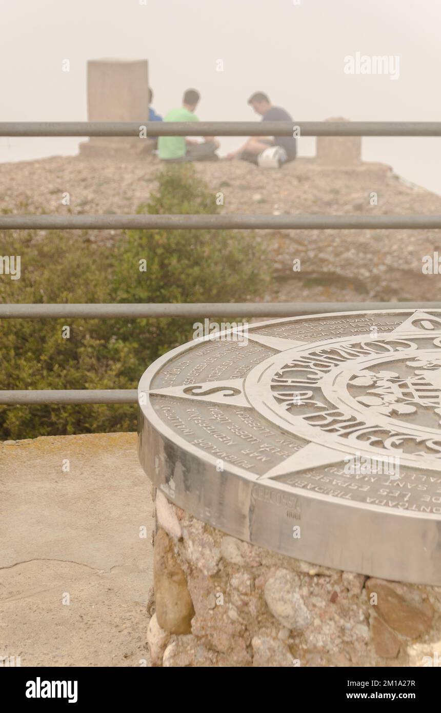 The Compass on the Saint Jerome peak of Montserrat Mountain Stock Photo ...