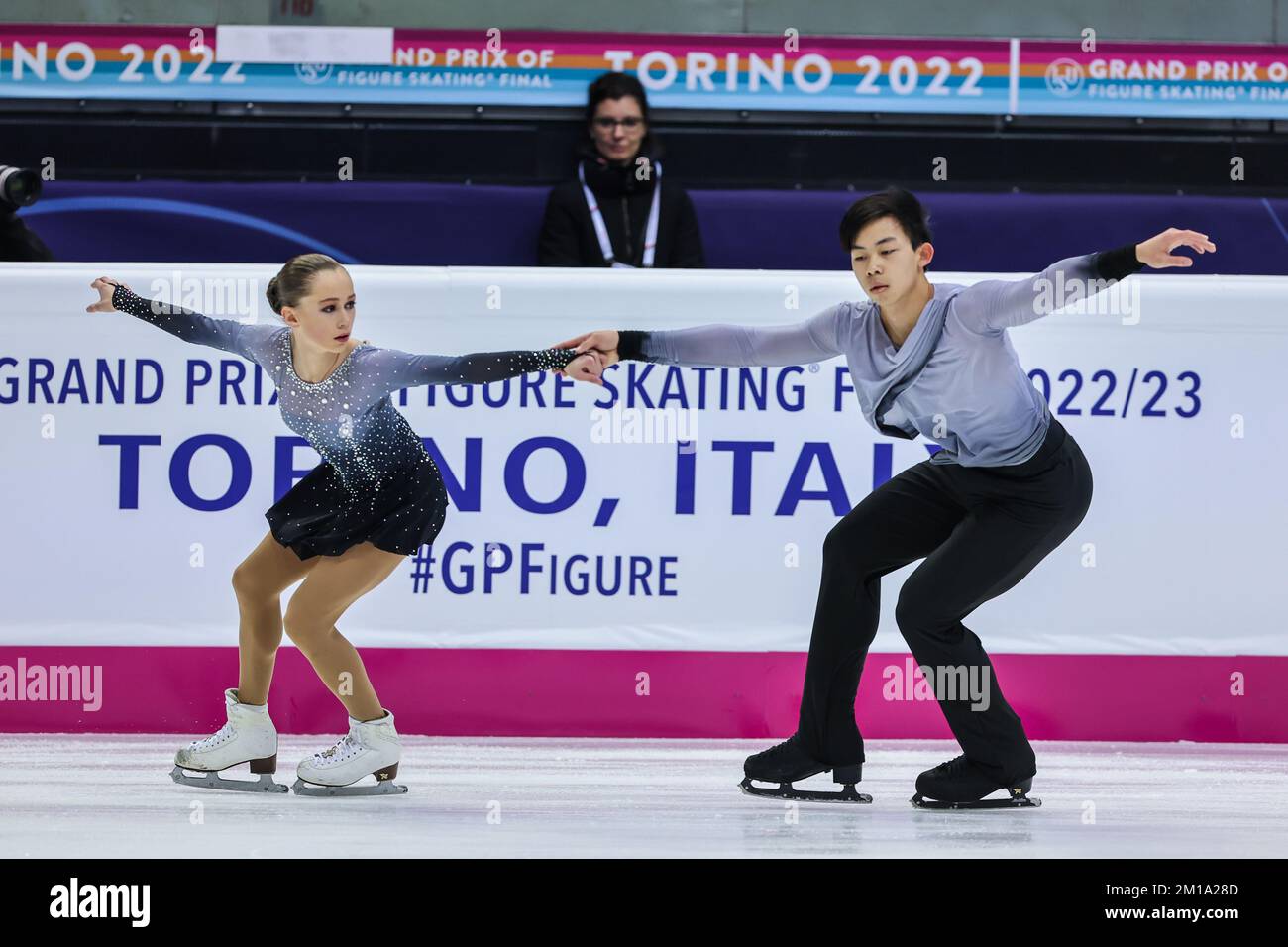 Cayla Smith and Andy Deng of United States of America compete during ...