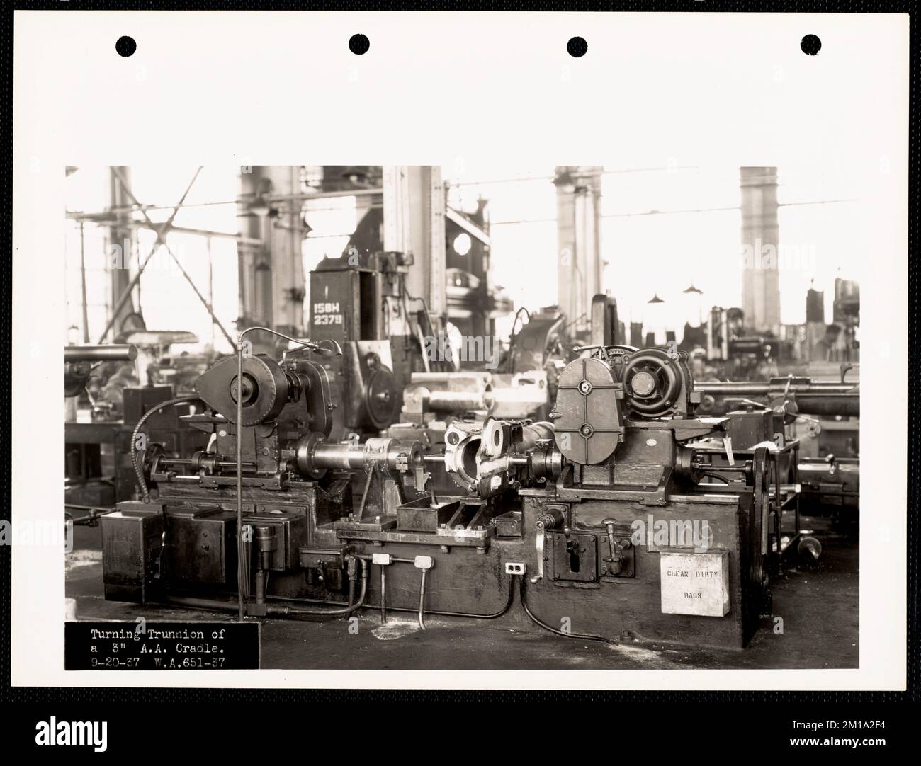 Turning trunnion of a 3' A.A. cradle , Armories, Ordnance industry ...