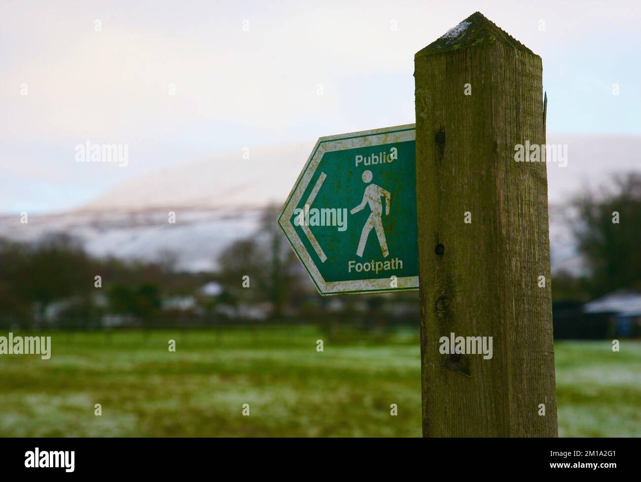 A sign on the way to Pendle Hill, Lancashire, United Kingdom, Europe ...
