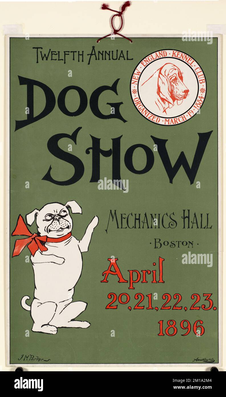 Twelfth annual dog show, Mechanics Hall, Boston, April 20, 21, 22, 23 ...