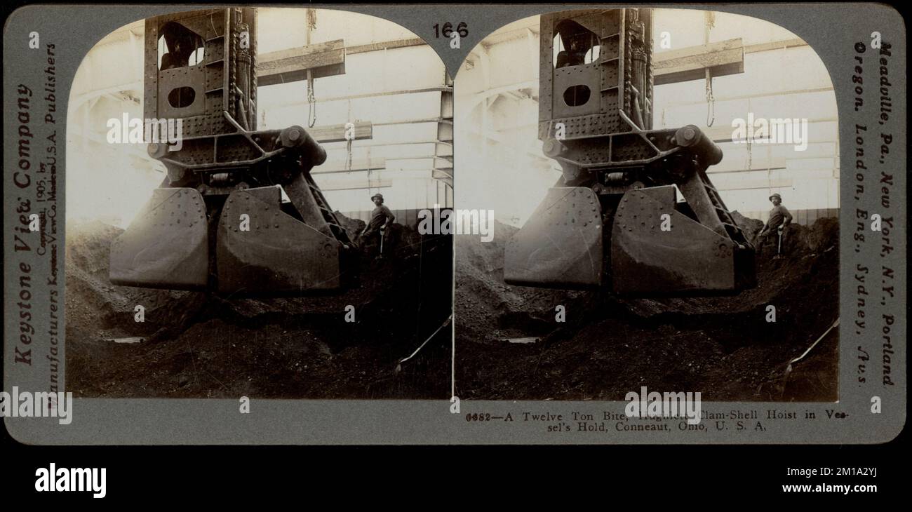 A twelve-ton bite , Ore industry, Hoisting machinery, Cargo holds ...