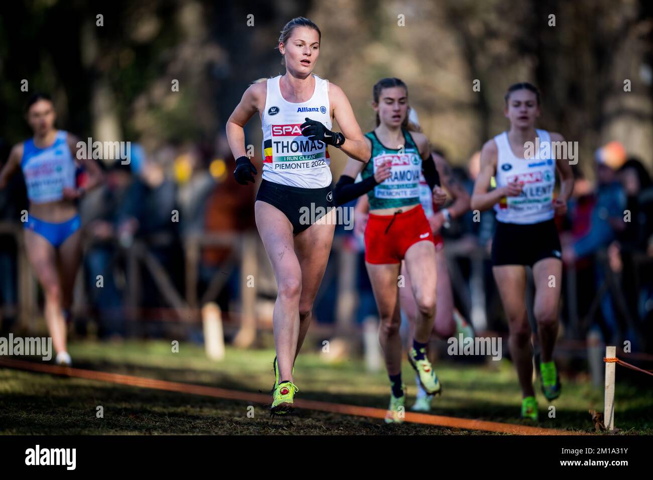 Belgian Juliette Thomas pictured in action during the U23 women's race ...