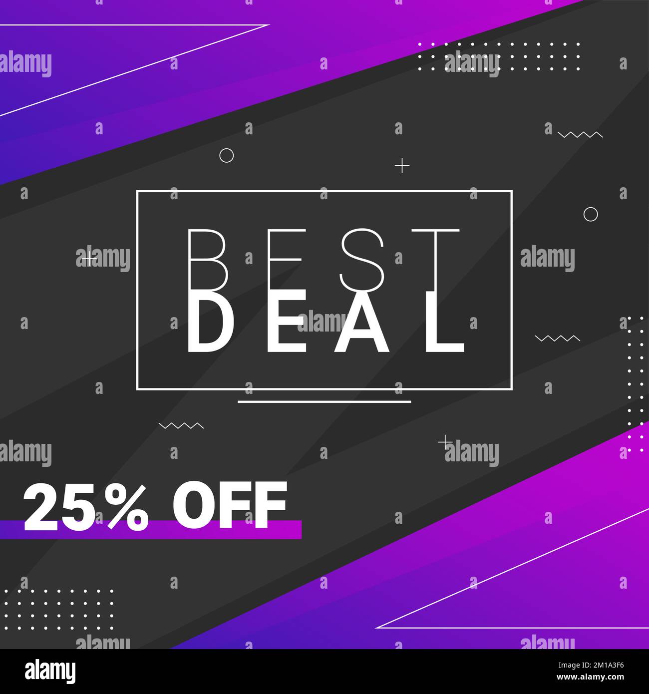 modern memphis design square banner 25 percent off Stock Vector Image ...