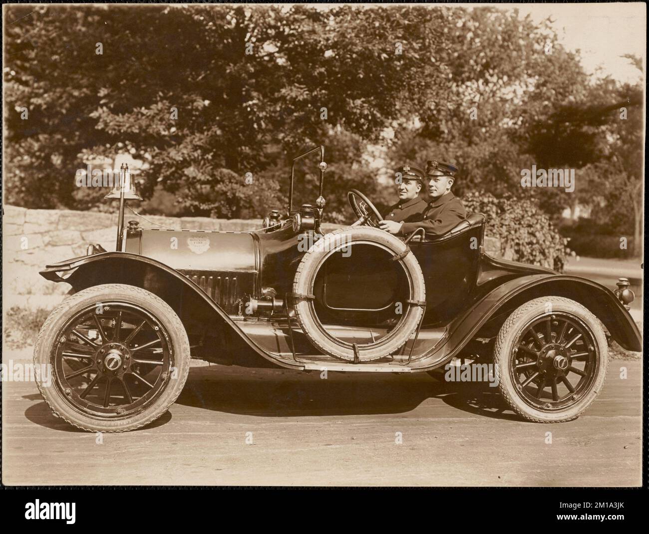 Two fire fighters driving open Boston Fire car , Automobiles, Fire ...