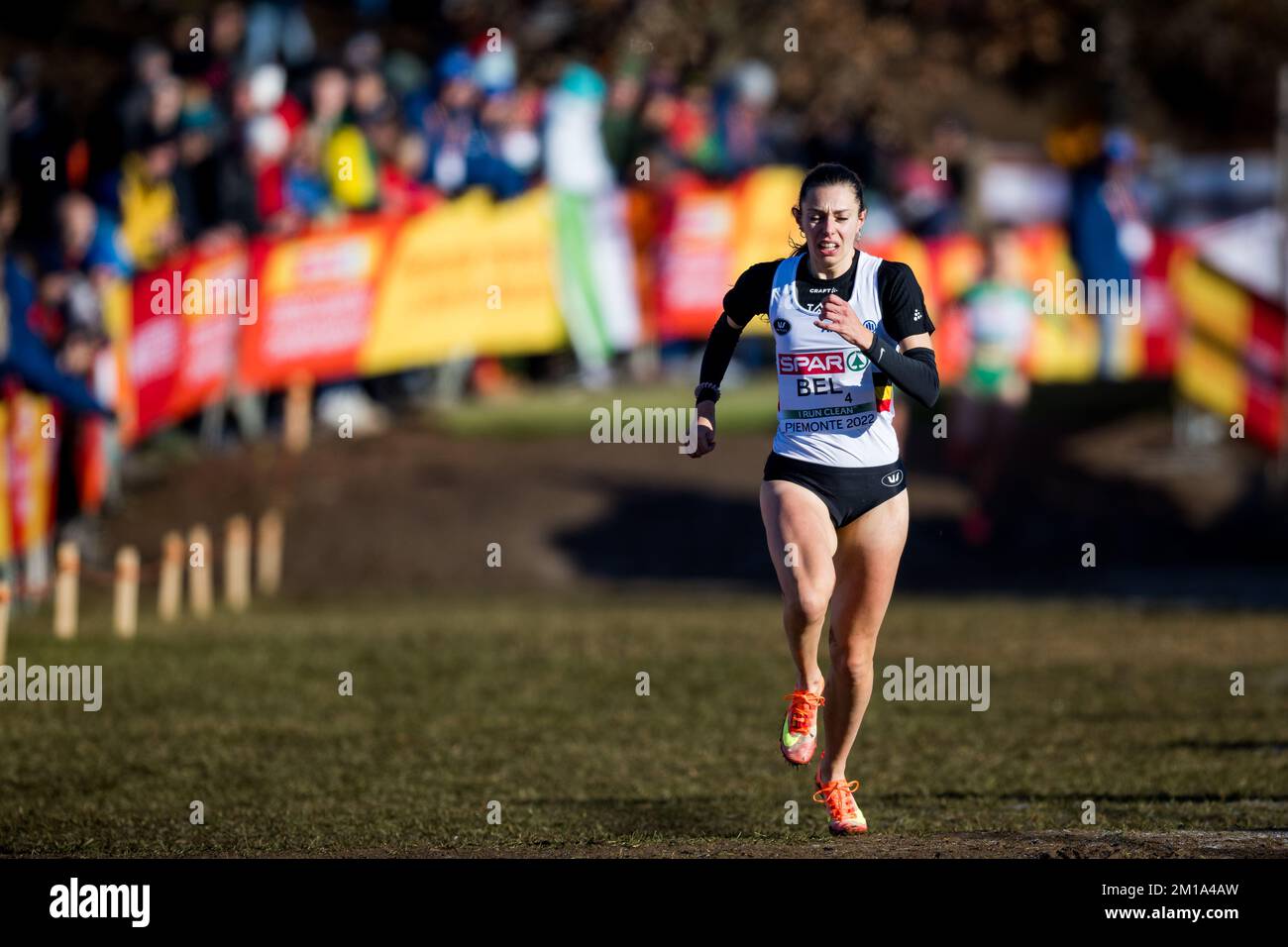 Belgian Vanessa Scaunet pictured in action during the mixed relay race ...