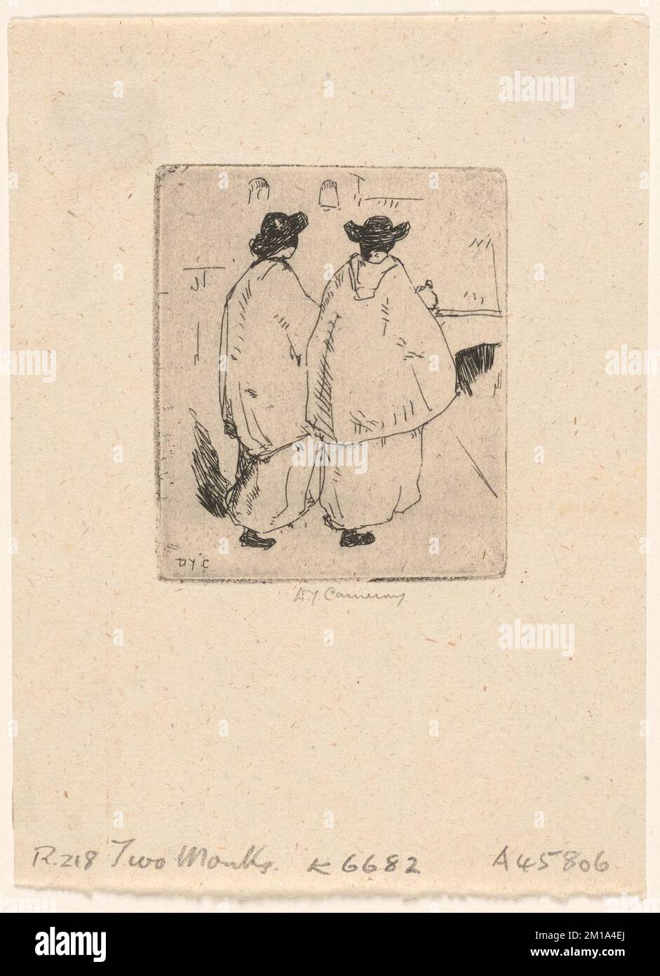 Two monks , Monks. Sir David Young Cameron (1865-1945). Prints Stock ...