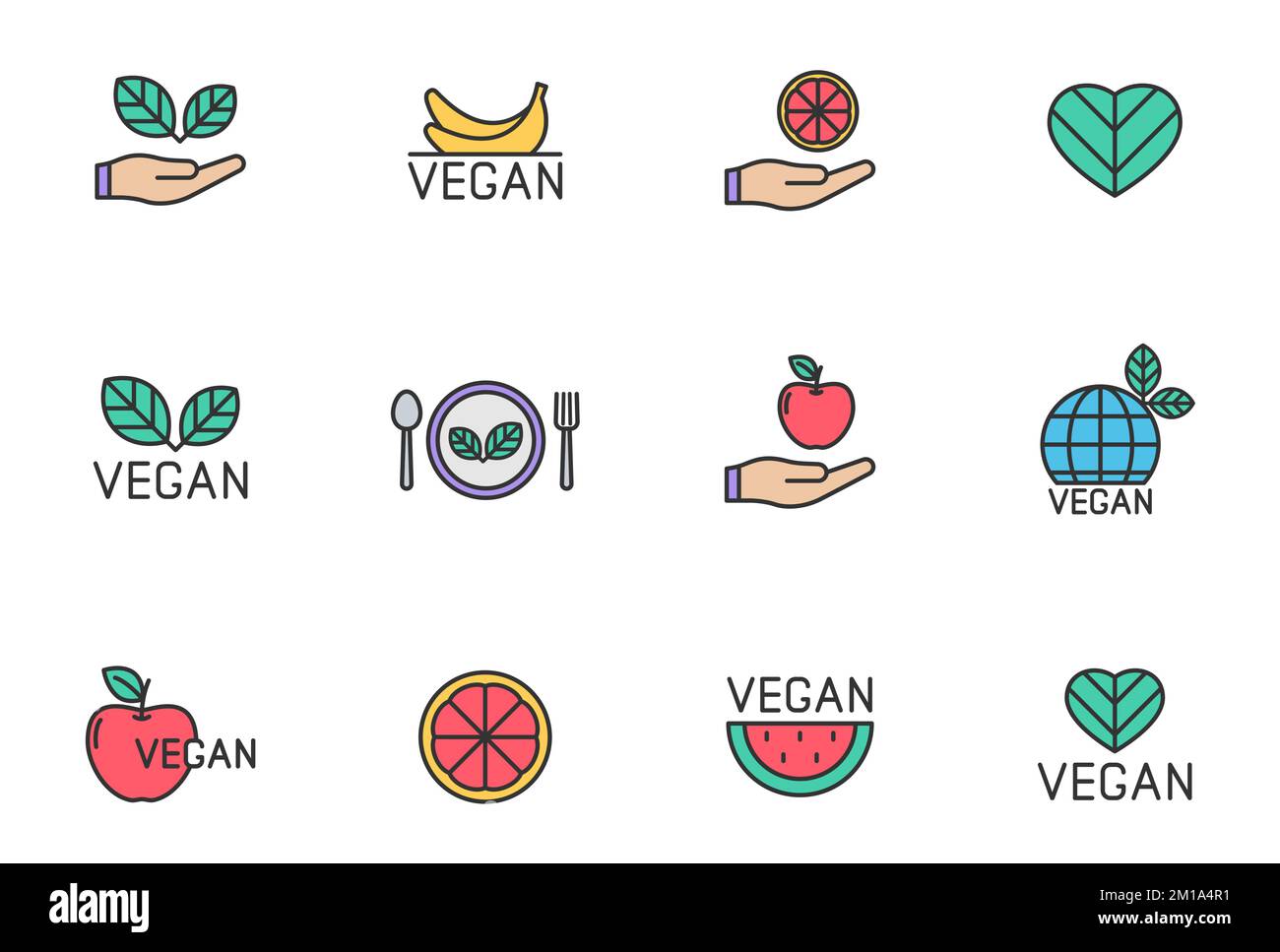 Fruits vegetables line icon Stock Vector Images - Alamy