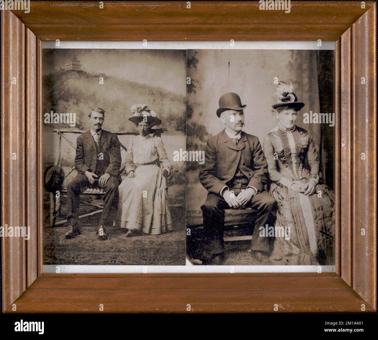 Two Photos, Two Couples , Tier, Victor, Tier, Jennie Middlebrook, 1871 ...