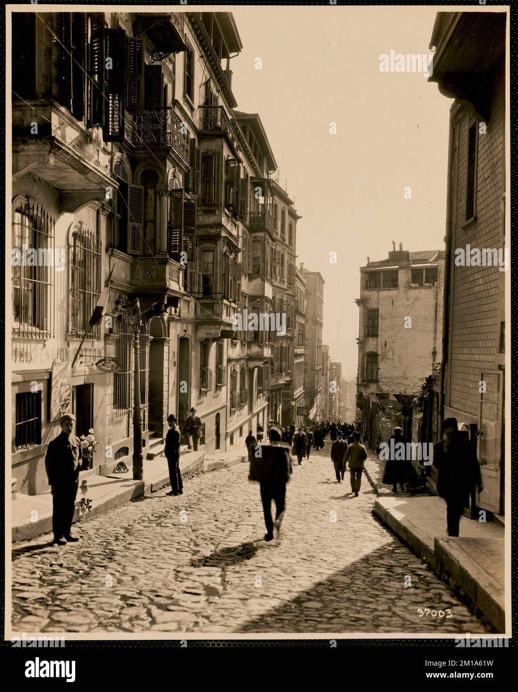 A typical street in the Galata section of Constantinople , Cities ...