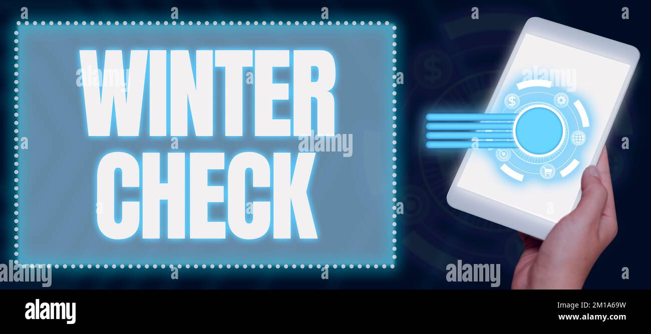 Text caption presenting Winter Check. Business overview Coldest Season ...