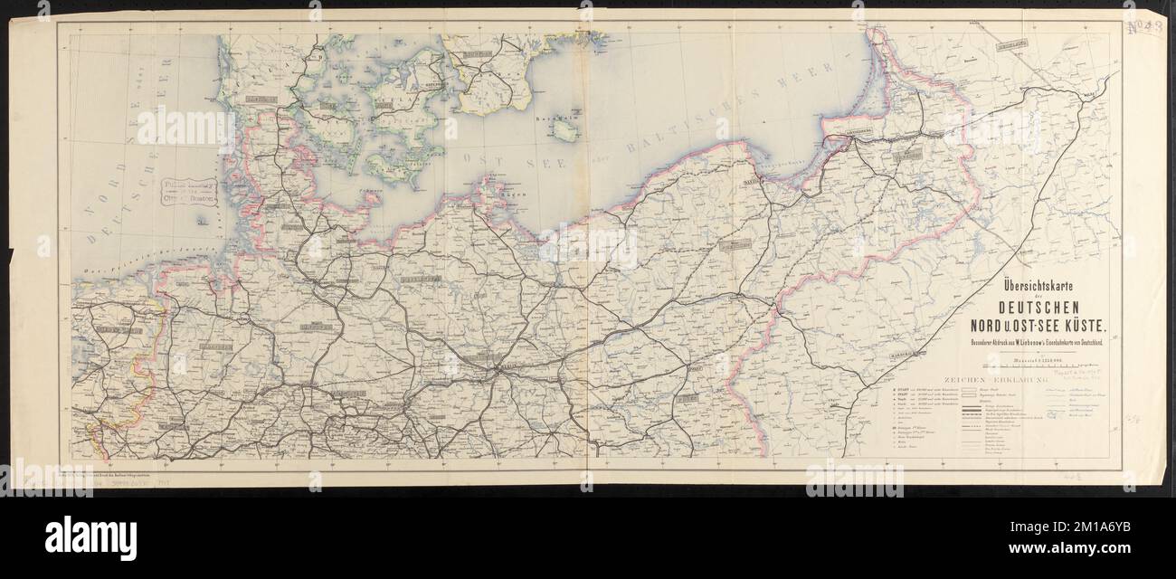 Übersichtskarte der Deutschen Nord u. Ost-see küste , Coasts, Germany ...