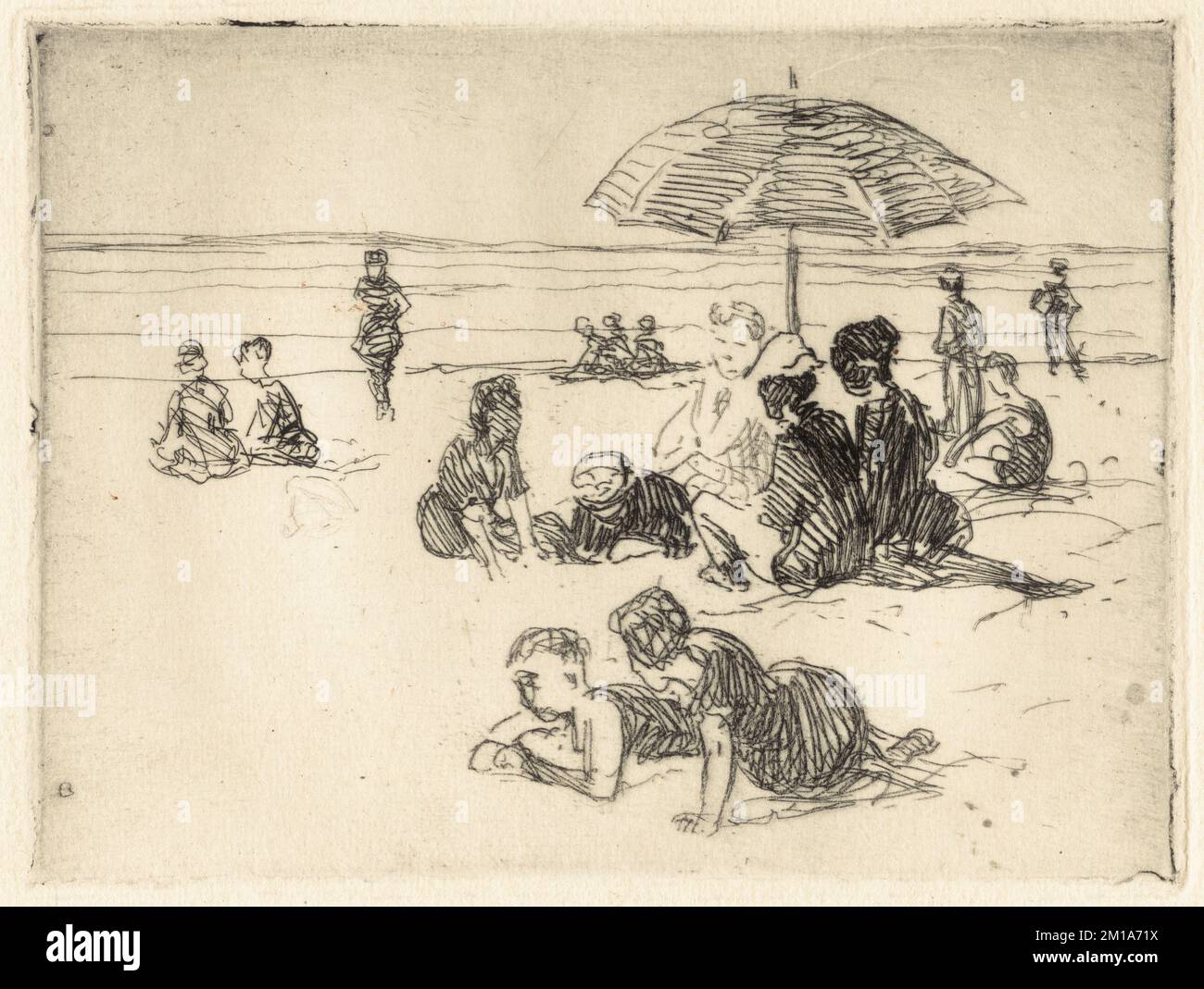 Umbrella , Beaches, Sunbathing, Umbrellas. Charles H. Woodbury (1864 ...