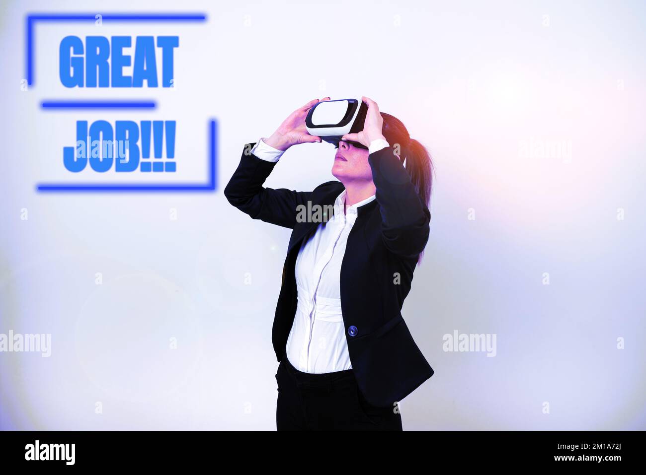 Conceptual caption Great Job. Business concept used praising someone for something they have ...