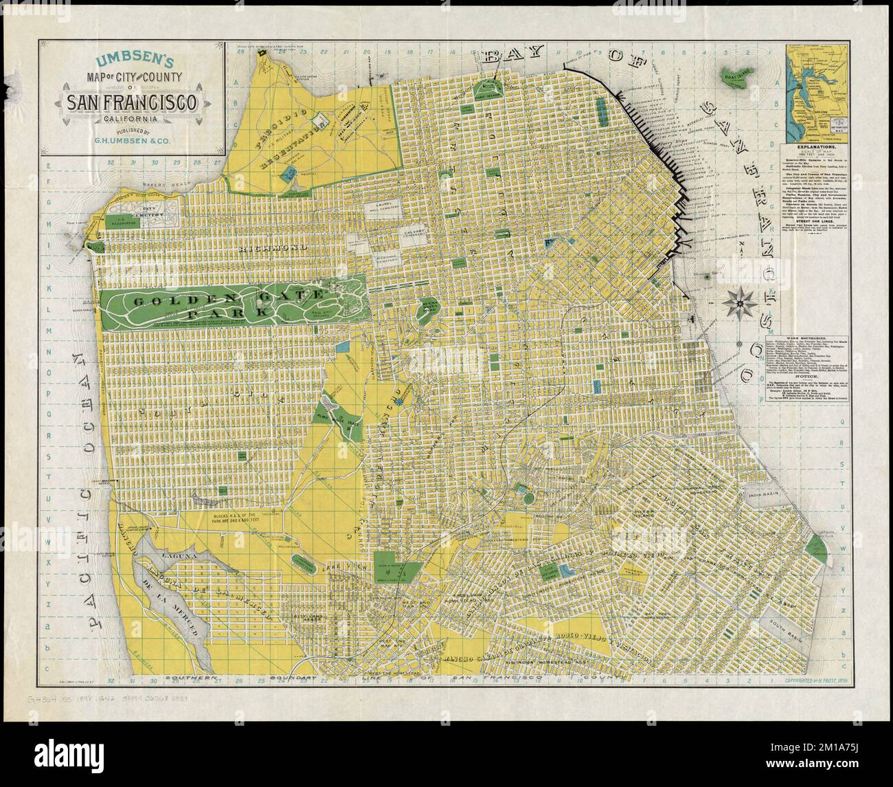 Umbsen's map of the City and County of San Francisco, California , San ...