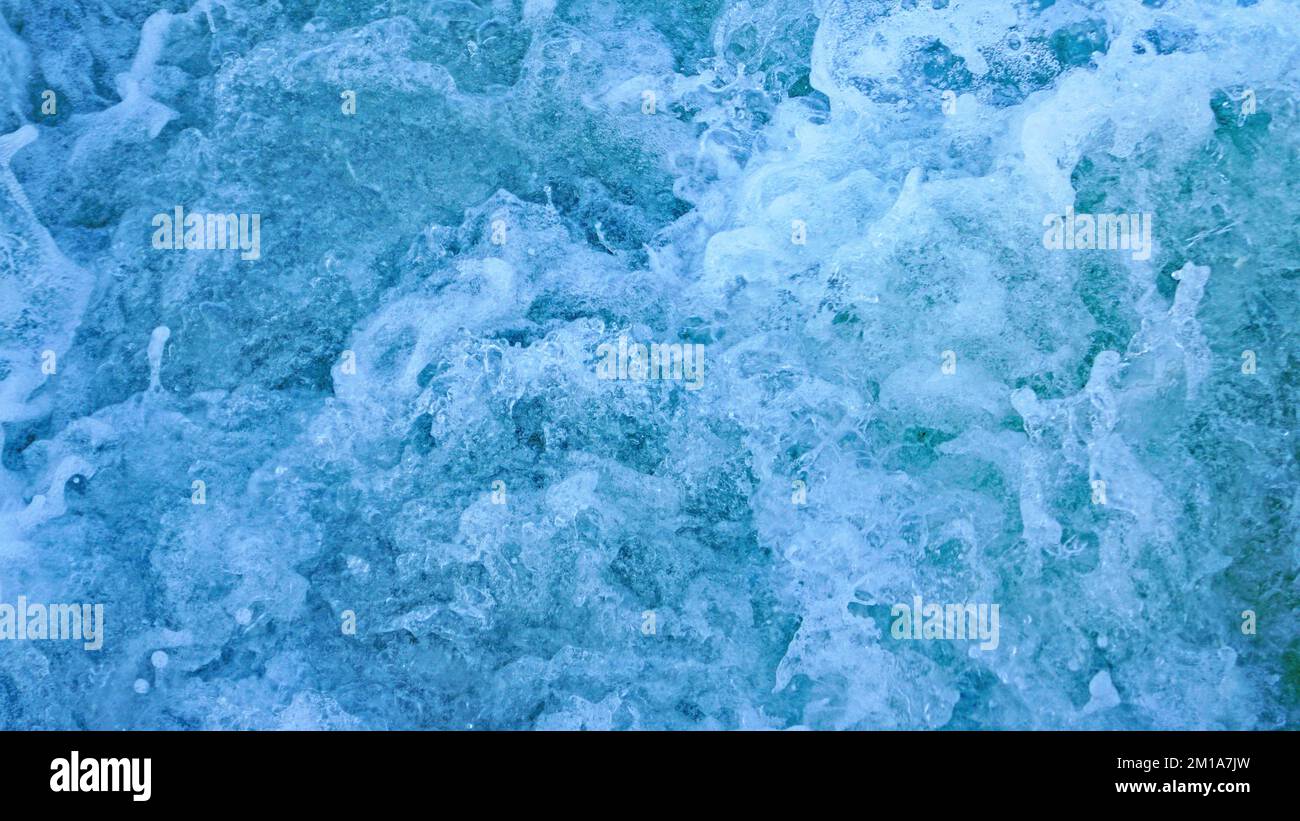 Detail of water churned by the movement of a ship's propellers Stock ...