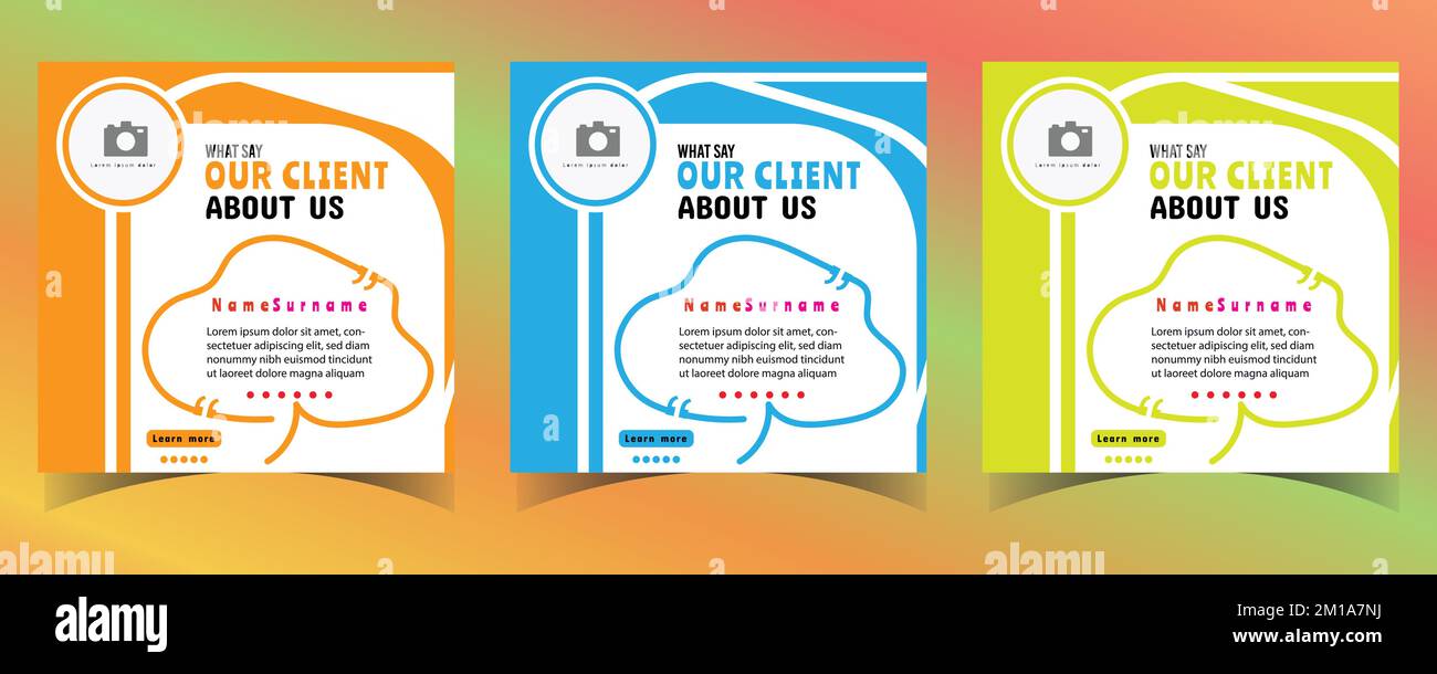 Modern and creative client testimonial social media post design ...