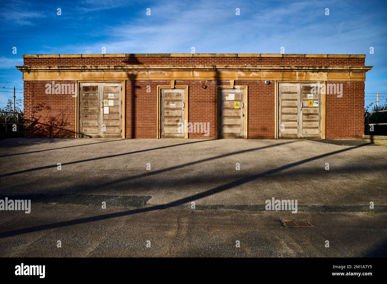 Electricty sub station transformers on blackpool seafront Stock Photo ...