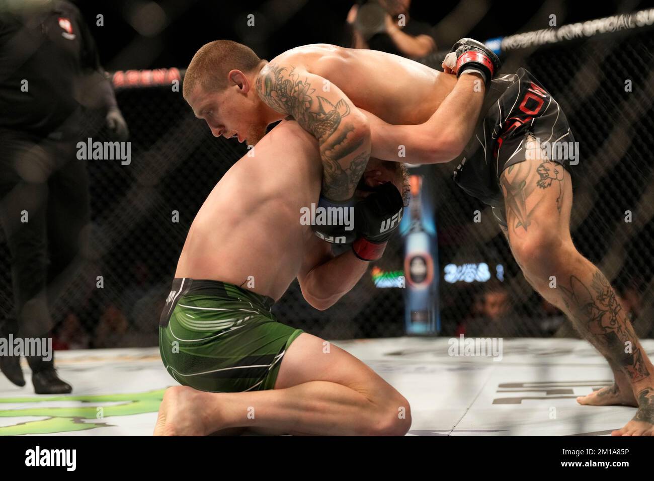 LAS VEGAS, NV - DECEMBER 10: (R-L) Steven Koslow controls the body of ...