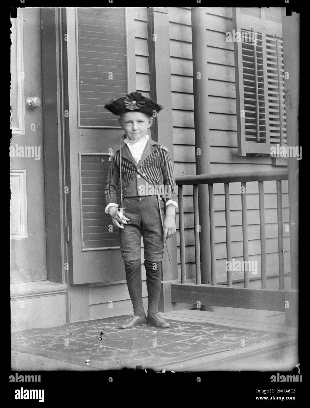Unidentified boy in costume with sword , People. Hingham Public Library ...