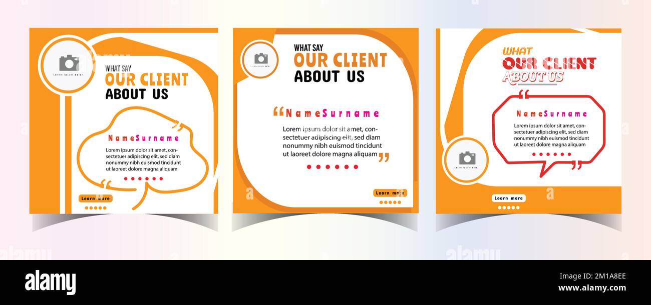 Modern and creative client testimonial social media post design ...