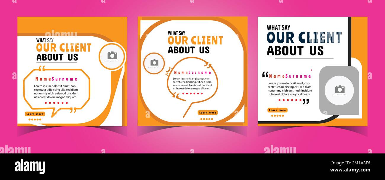Modern and creative client testimonial social media post design ...