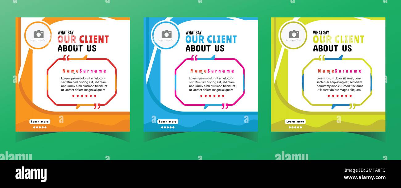 Modern and creative client testimonial social media post design ...