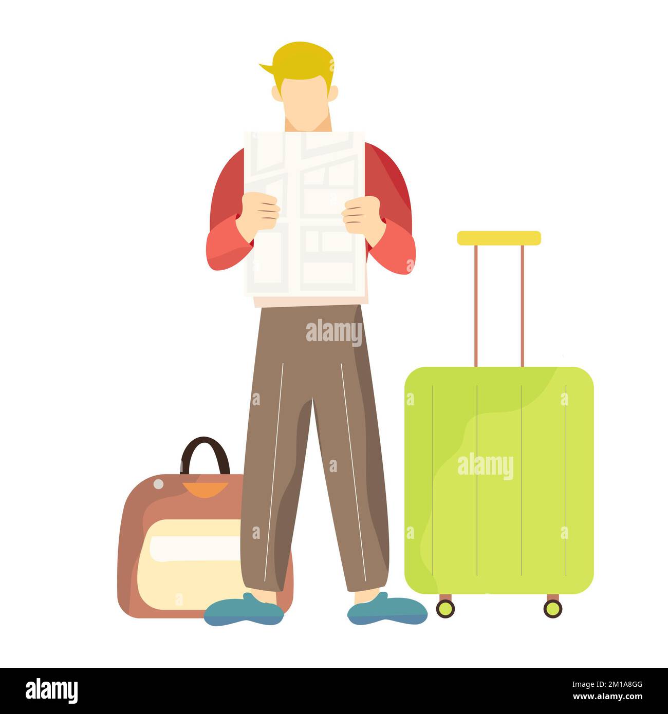 Tourist characters. Young couple family, tourists travelling with ...