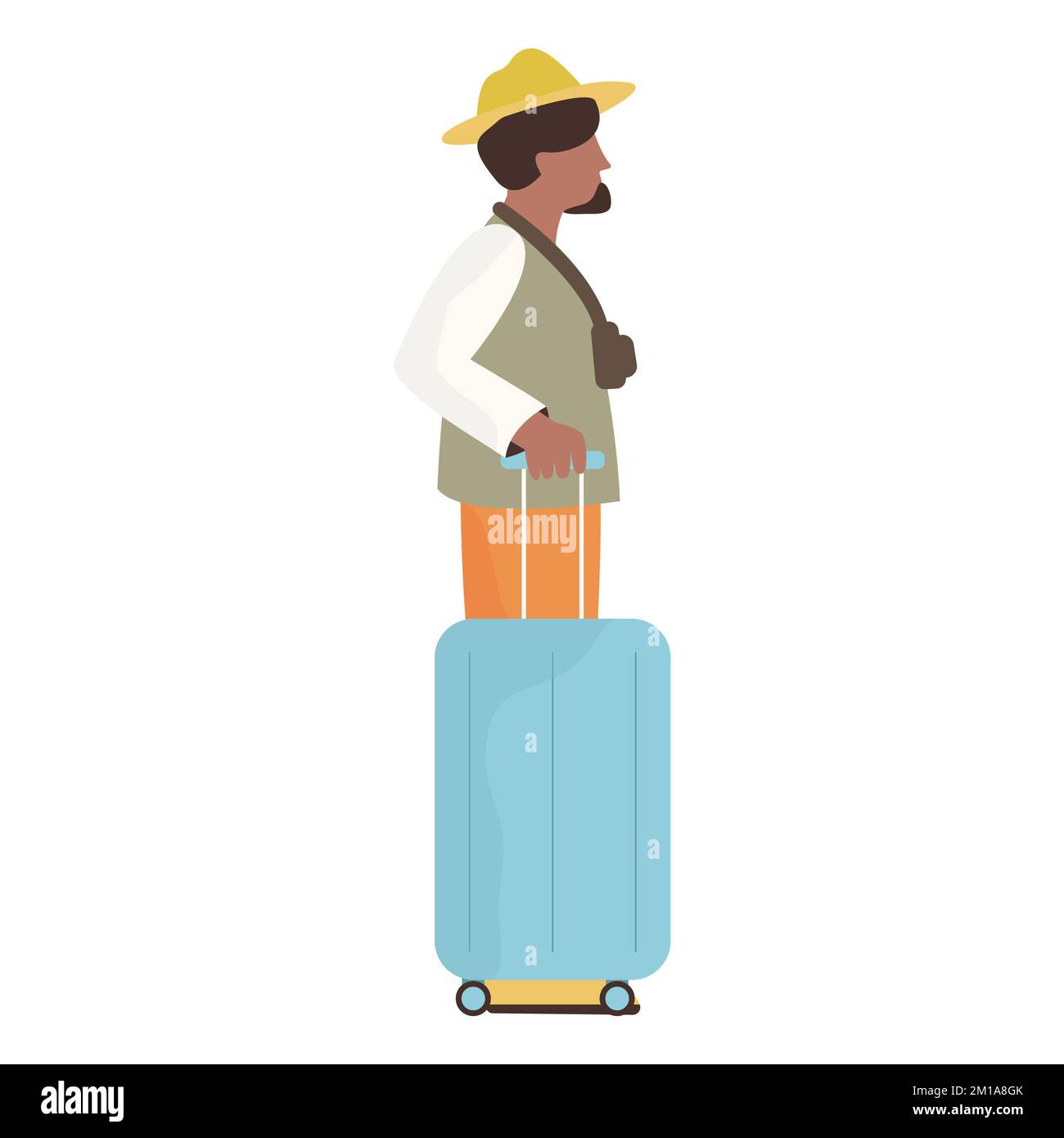 Tourist characters. Young couple family, tourists travelling with ...