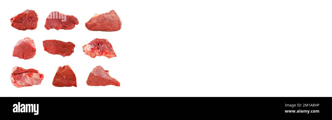 Clean very fresh red raw cow meat beef, banner mock up poster desing ...