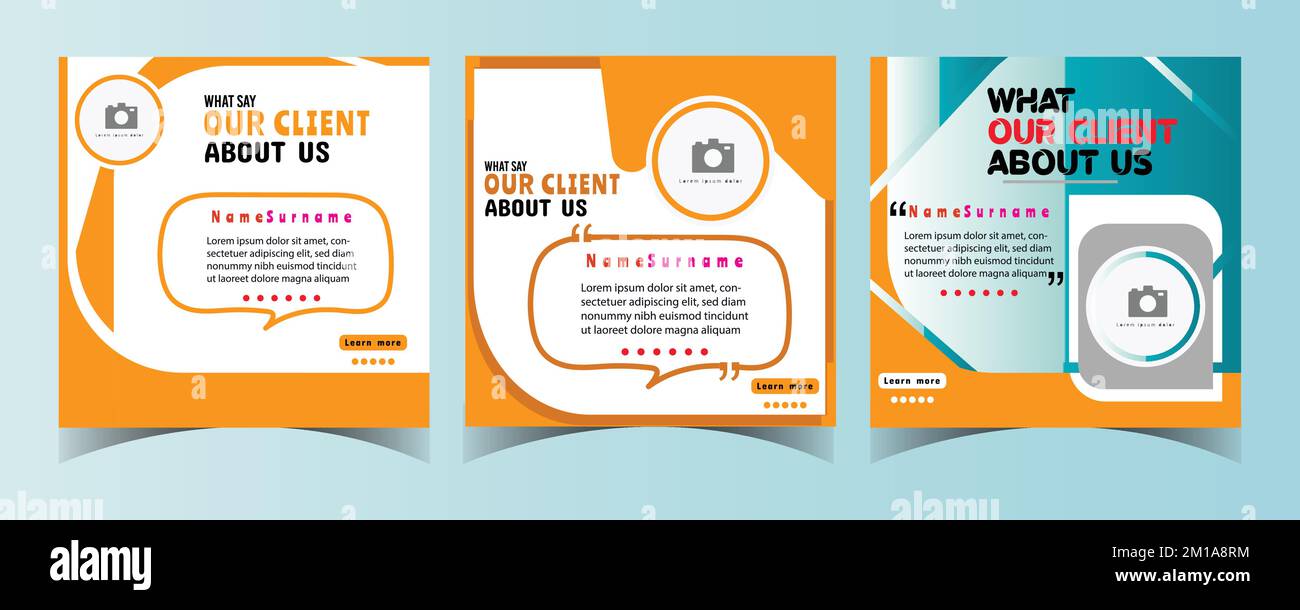 Modern and creative client testimonial social media post design ...