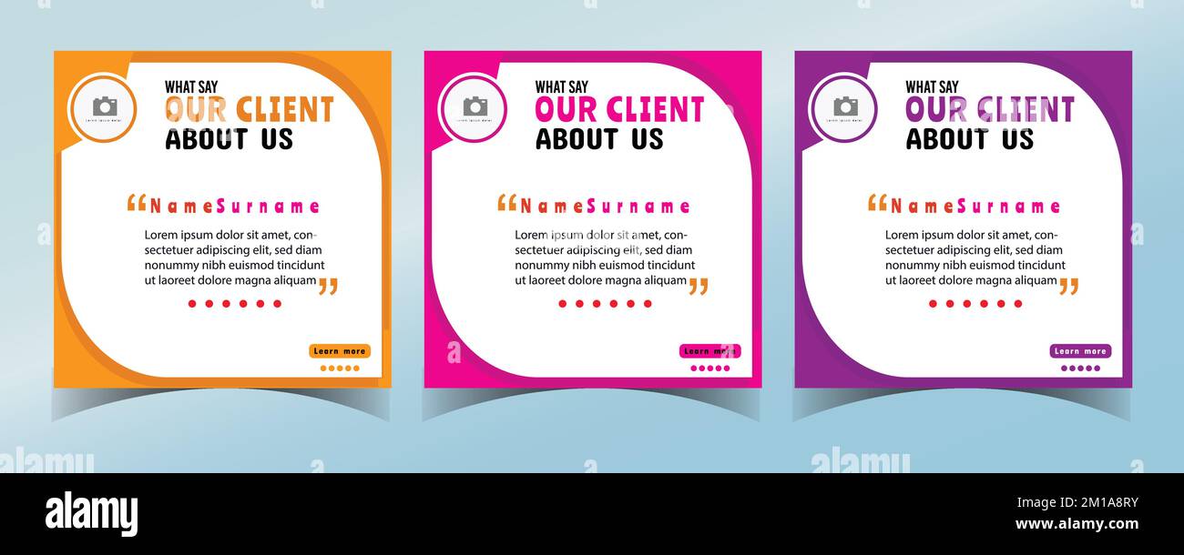 Modern and creative client testimonial social media post design ...
