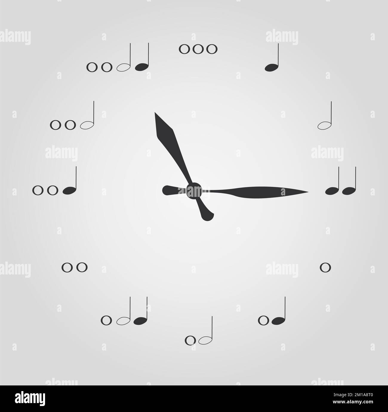 Illustration of clock with instead of a note dial of different ...