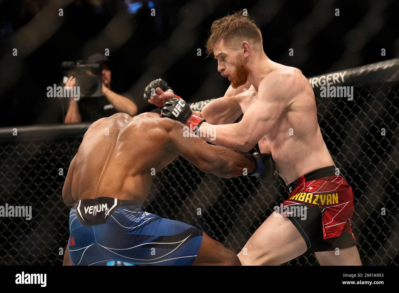 LAS VEGAS, NV - DECEMBER 10: (L-R) Dalcha Lungiambula battles Edmen ...