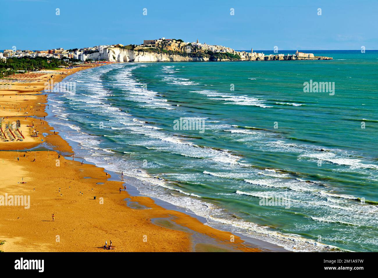 Vieste Gargano. Apulia Puglia Italy. The beach Stock Photo - Alamy