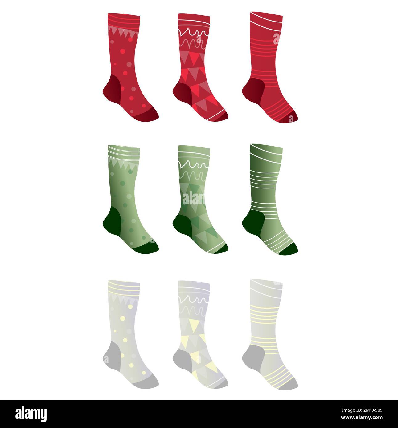 Warm socks set. Cozy autumn or winter concept. Vector illustration ...