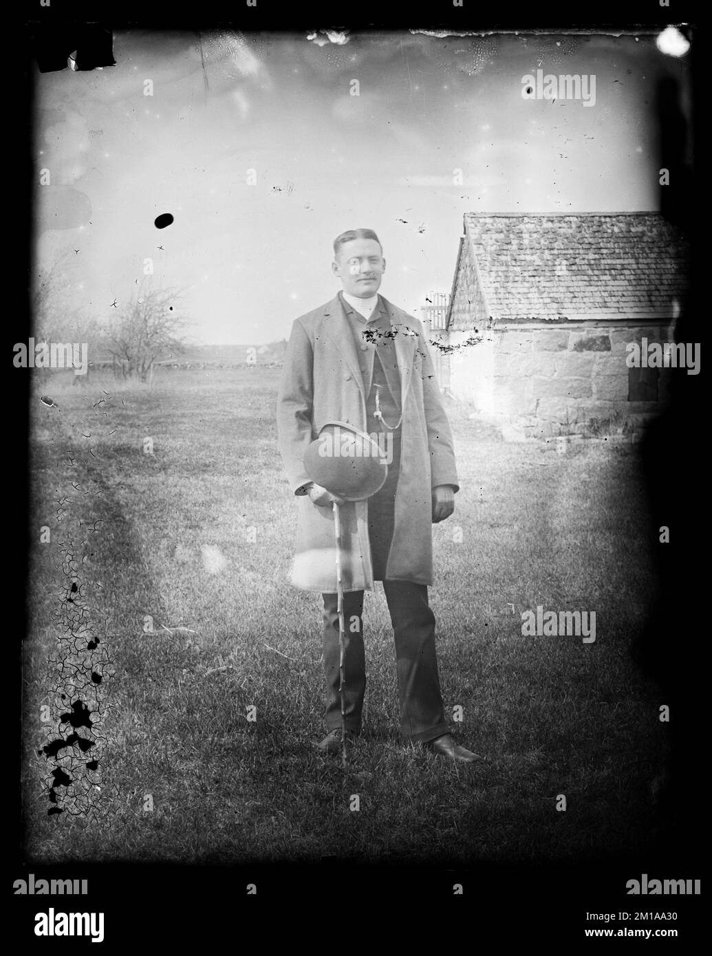 Unidentified man standing in field , People. Hingham Public Library ...