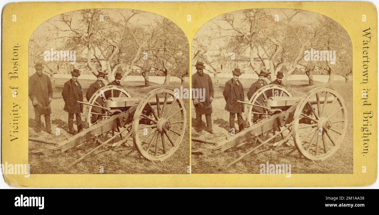 Unidentified men with cannon mounted on caisson , Cannons Stock Photo ...